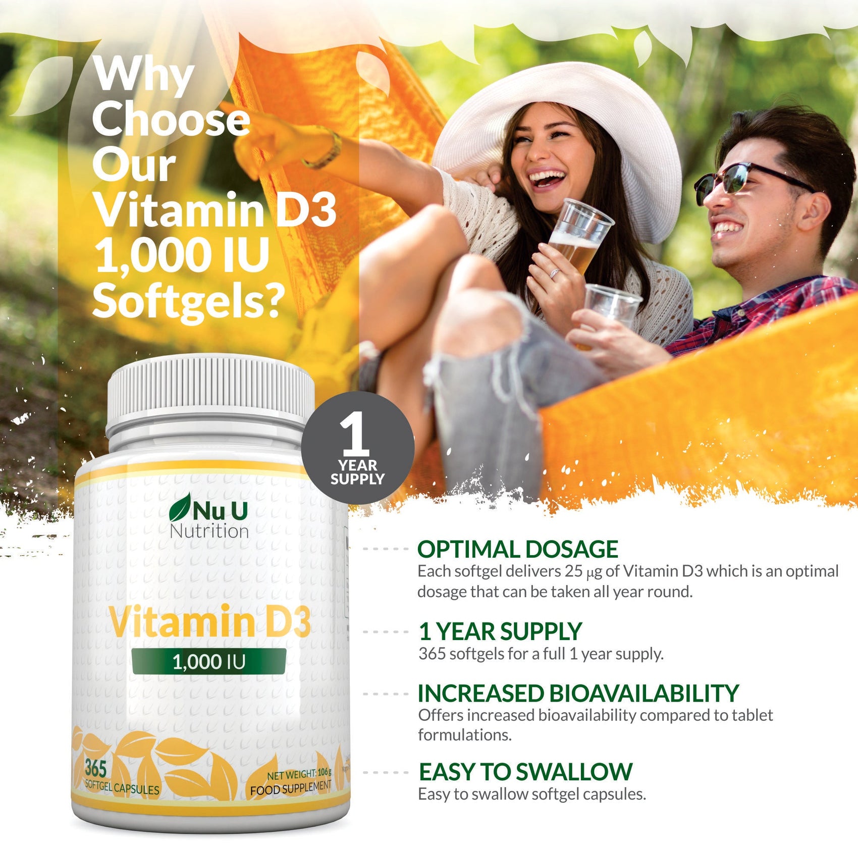 Vitamin D3 1000 IU Premium Softgels – Essential Support for Bone Healt ...