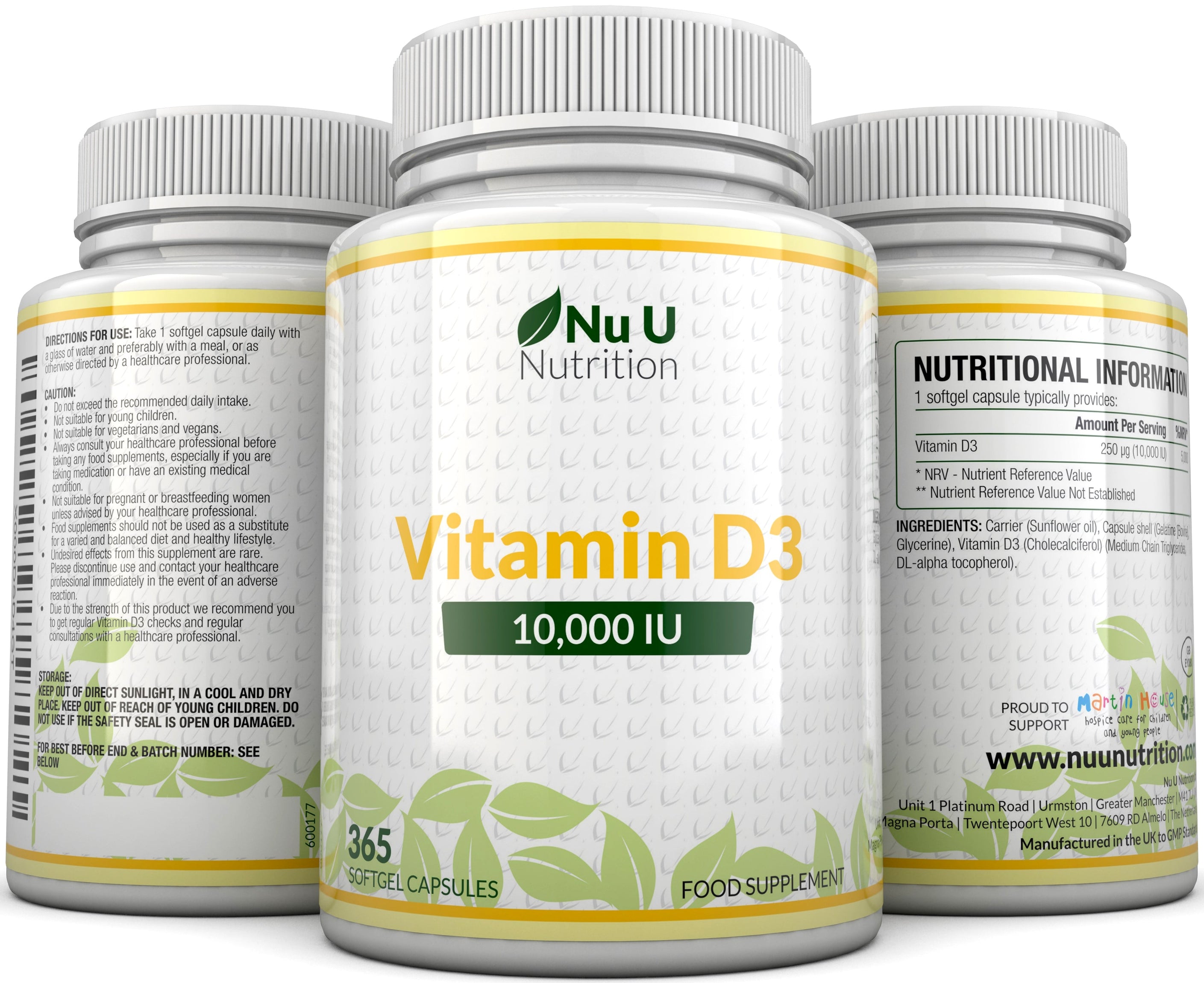 Premium Vitamin D3 10,000IU - Supports Bone Health, Immune Function ...
