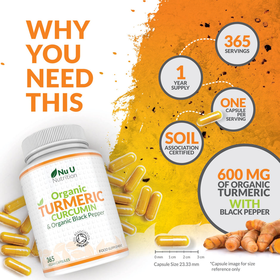 Organic Turmeric Curcumin 600mg – Nu U Nutrition