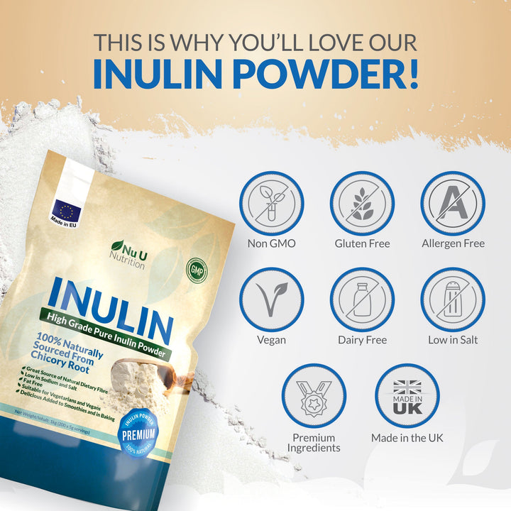Inulin - 1000g High Grade Prebiotic Soluble Fibre Powder - Suitable fo ...