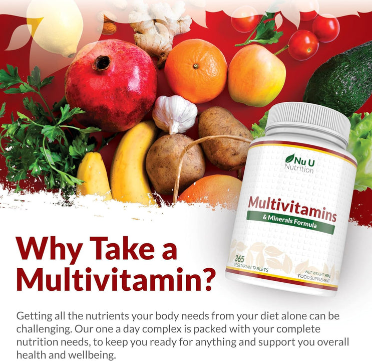 Multivitamin & Mineral Premium Tablets- 25 Essential Nutrients for Enh ...