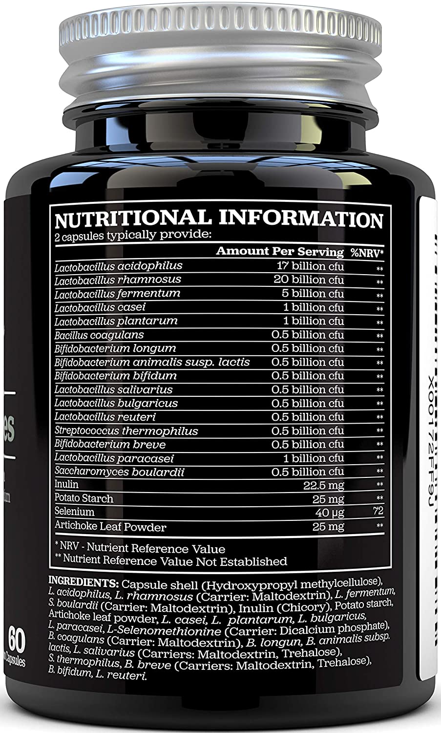 Bio Cultures Probiotics Complex 50 Billion CFU - 60 Vegetarian Capsule ...